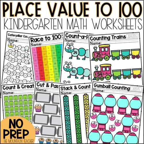Counting to 100 Kindergarten Worksheets and Place Value Activities