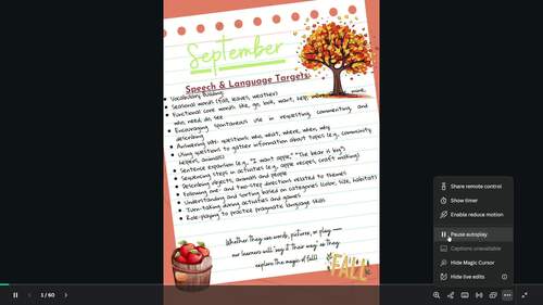 September: 4 weeks of Fall Activities by Talk To Me YOUR way | TPT