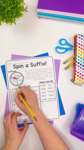 Suffixes -FUL -LY -LESS - Inflectional Endings Suffix Activities