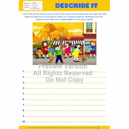 DESCRIBE IT | Picture Writing Worksheets | Sentence Practice | ESL |ABA ...