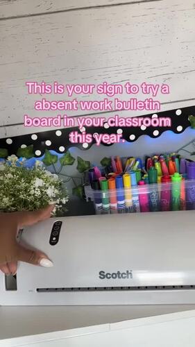 Absent Work Folder and Absent Work Form Absent Bulletin Board Middle School