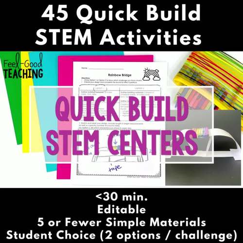45 Easy STEM Centers for Fun Friday Activities, STEM Sub Plans & Early ...