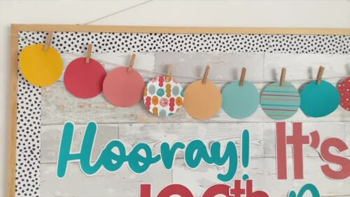 100 Days of School Interactive Bulletin Board, Classroom Door Decor ...