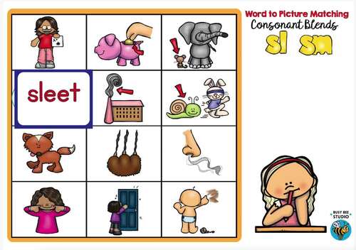 S Blends Game SL SM words Boom Cards by Busy Bee Studio | TPT
