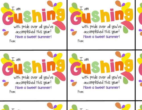 Cute Fruit Gushers End of Year Gift Tag- I am gushing with pride over ...