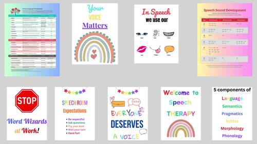 Complete Boho Speech Therapy Set: 111 Tools for Planning, Decor ...