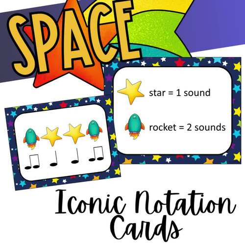 Space Pre Rhythm (Iconic Notation) Music Cards + PowerPoint May Fourth