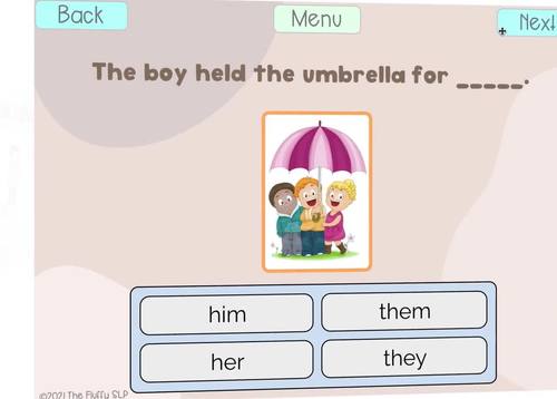 Objective Pronouns Activity - Digital Boom™ Cards | Speech Therapy ...