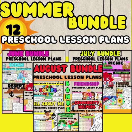 SUMMER BUNDLE- Covers JUNE, JULY, and AUGUST themes for preschool