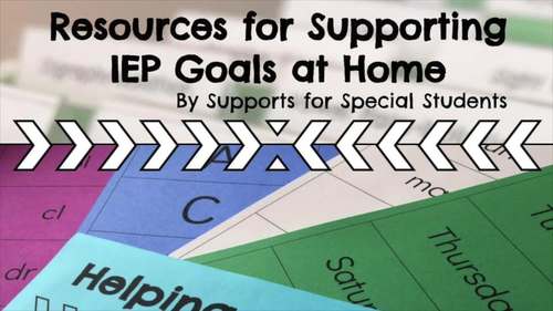 Resources for Supporting IEP Goals at Home - Family Homework | TpT
