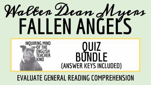 Fallen Angels by Walter Dean Myers Quiz and Answer Key Bundle (Printable)