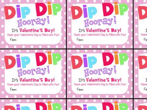 Fun Dip Valentine's Day Gift Tag-Dip Dip Hooray! It's Valentine's Day!