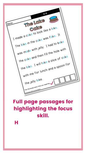 Magic e decodable stories 1st Grade long vowel a dyslexia activities