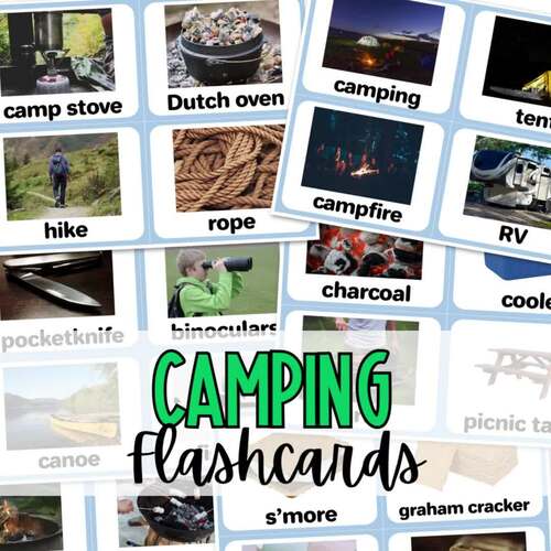 Camping Vocabulary Flashcards for ESL Speech with Real Pictures | TPT
