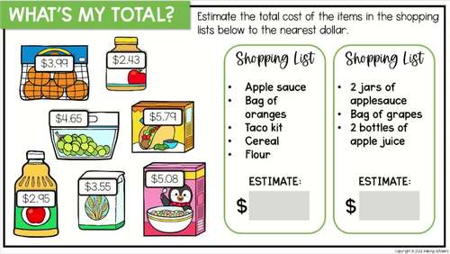 Decimals Market Grocery Shopping Google Slides Digital Learning | TpT