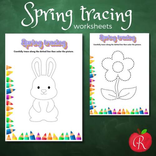 20 Spring tracing worksheets. Book for Kids - 20 Pages Draw DOT TO DOT ...