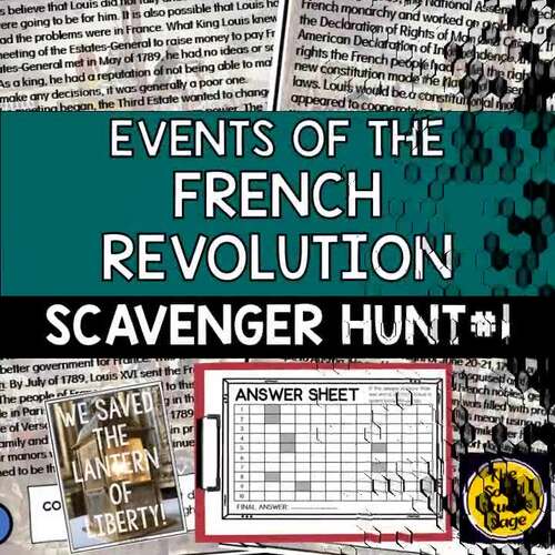 French Revolution Events Reading Comprehension Scavenger Hunt Activity