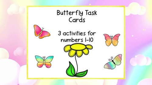 Butterfly Math Task Cards for Preschool PreK and Kindergarten Number ...