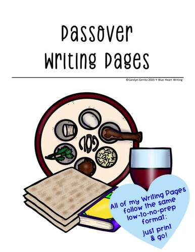 Passover Worksheets by Blue Heart Writing | TPT