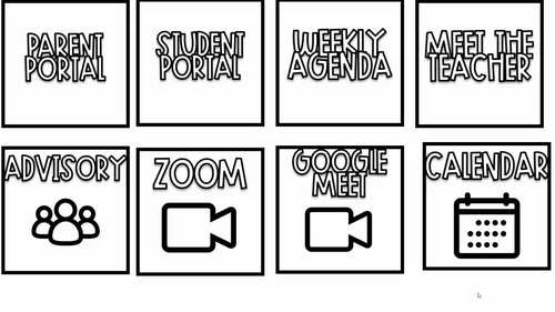 BLACK AND WHITE GOOGLE SITES BUTTONS by The Financial Literacy Llama