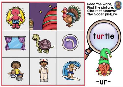 BOSSY R GAME PHONICS BOOM CARDS R CONTROLLED VOWEL UR WORDS WORK HIDDEN ...