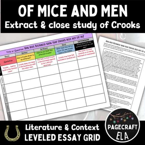 Of Mice and Men Assessment Task Extract Question about Crooks & Context