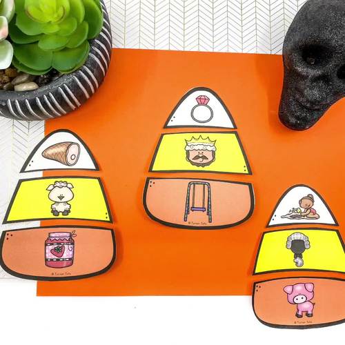 Candy Corn Activity Halloween Phonemic Awareness - Halloween Rhyming ...