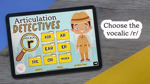 Articulation Detective - Vocalic R - with GIFs - Boom Cards™ and PowerPoint