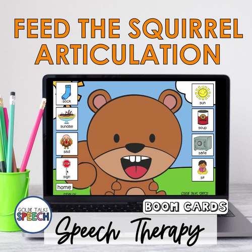 Feed the Squirrel Articulation Boom Cards | Speech Therapy | TPT