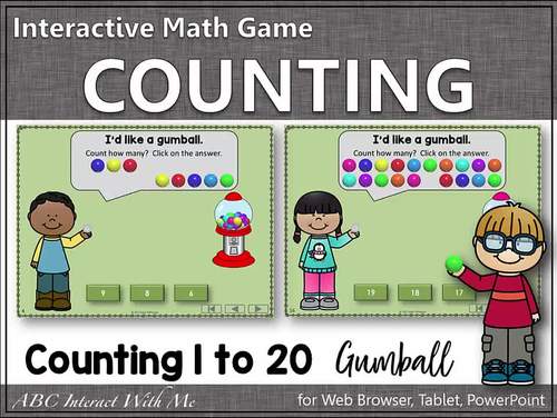 Counting to 20 Number Sense Interactive Math Game {Gumball} | TpT