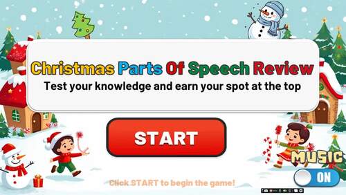 Christmas Parts of Speech Game Show Christmas Grammar Activities Review ...