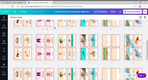 Summer Indonesian Flashcards | Musim Panas | Bahasa Indonesia vocabulary