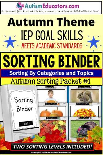 Sorting with Categories and Pictures AUTUMN and FALL Theme for Special ...