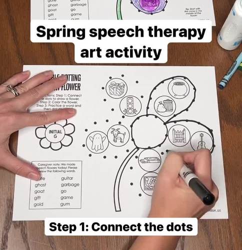 Double Dotting Speech Flower A Speech Therapy Art Activity by Panda Speech