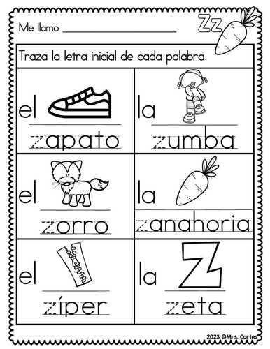 Fonética K-1: De sonidos a sílabas- Letra Zz by mrscortes | TPT