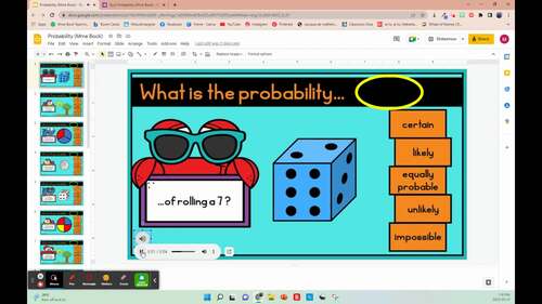Probability: Google Slides™ + QUIZ by GroovyGarden | TPT