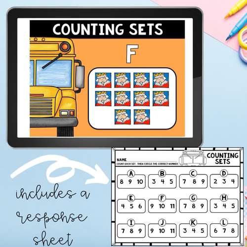 Digital Math Centers | Counting Sets by K is for Kinderrific | TPT