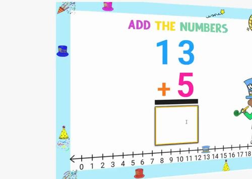 New Year 2023 Math Addition to 20 Using Number Lines Boom Cards Digital ...