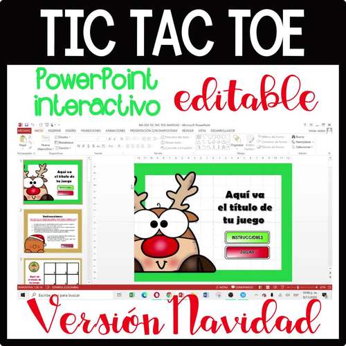 TIC TAC TOE INTERACTIVO NAVIDAD. PowerPoint editable. by Meraki Orientacion