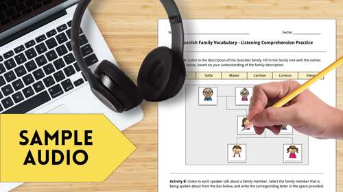Spanish Family Vocabulary Listening Comprehension Activities | TPT