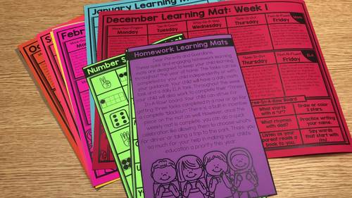 Homework Learning Mats: Preschool Edition Distance Learning | TPT