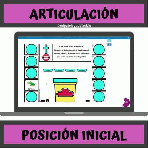 Articulación Posición Inicial y División Sílabas Boom Cards ...