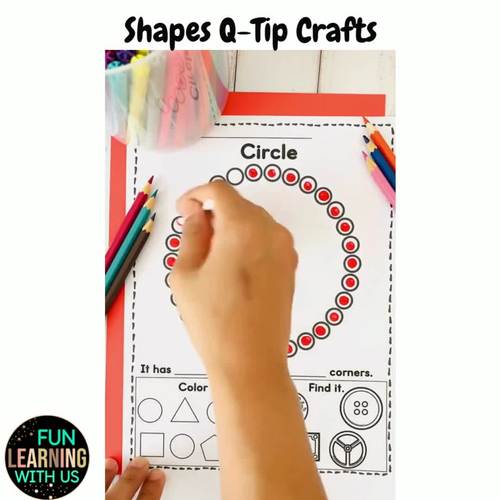 Shapes Q-Tip Painting | 2D Shapes Recognition Worksheets | TPT