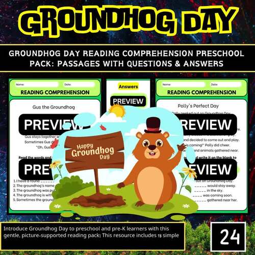 Groundhog Day Reading Comprehension Preschool: Passages with Questions ...