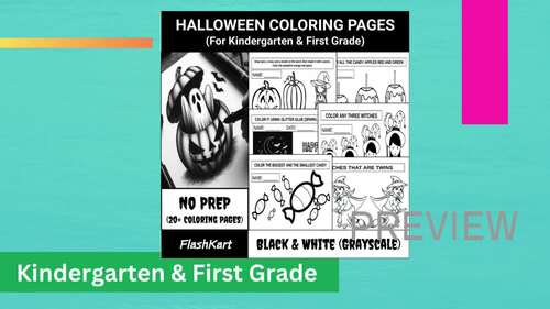 Halloween Coloring Pages For Kindergarten And First Grade by FlashKart