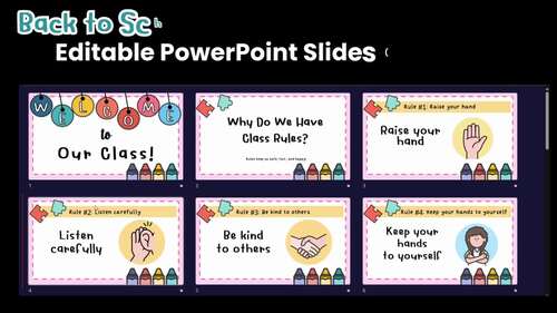 Back to School Class Rules Pack | Editable PowerPoint, Flashcards ...