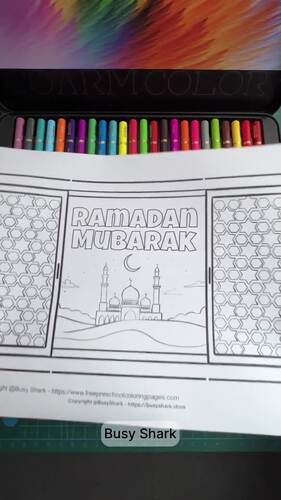 10 Ramadan surprise folding paper coloring cards by Busy Shark | TPT