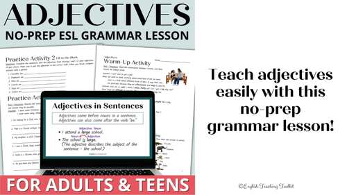 Adult ESL Beginner Grammar Worksheets, Lesson Plan & Activities ...
