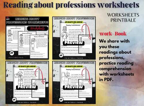 Reading about professions worksheets by English For Kids ABC | TPT