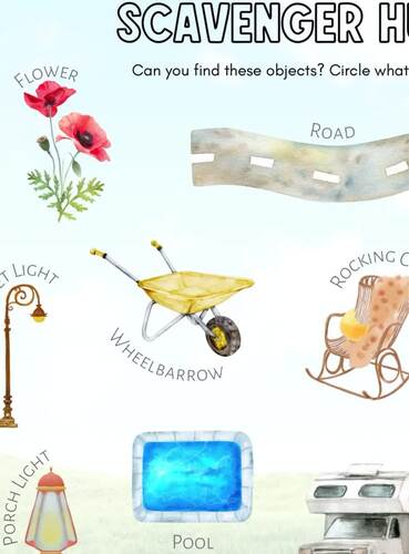 Neighborhood Scavenger Hunt, Outdoor Games, Visual Skills | TPT